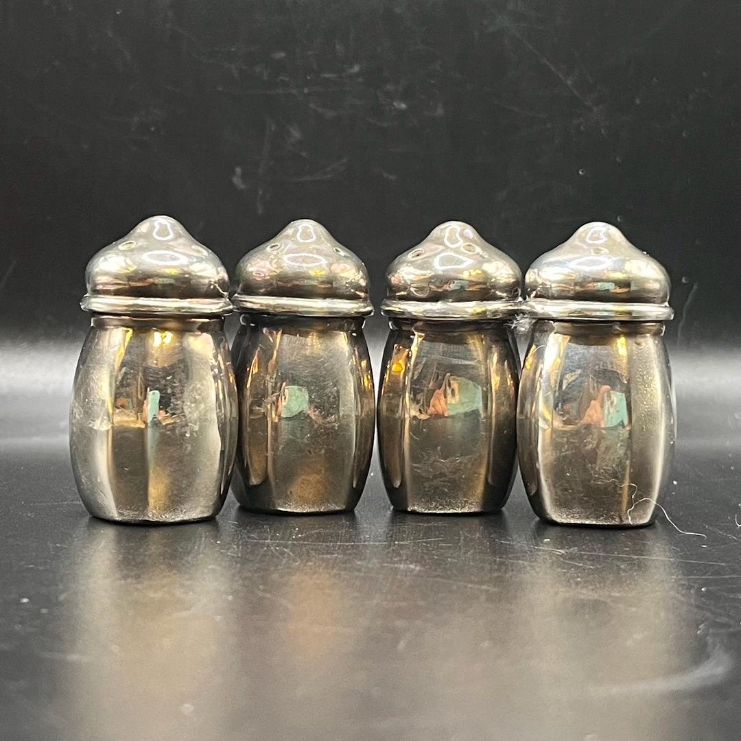 Miniature Salt and Pepper Set of Four Heavy Metal - Etsy