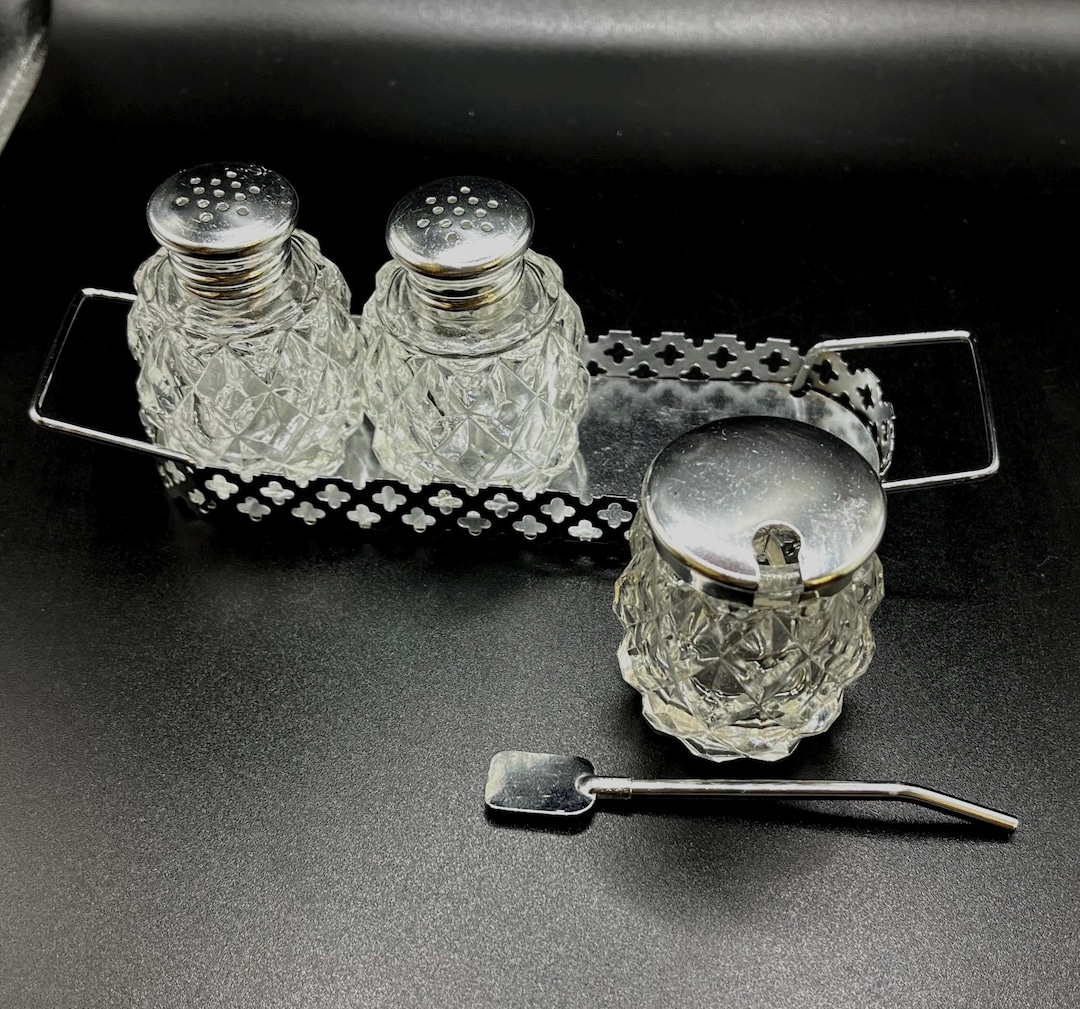 Glass and Metal Condiment Caddy - Etsy
