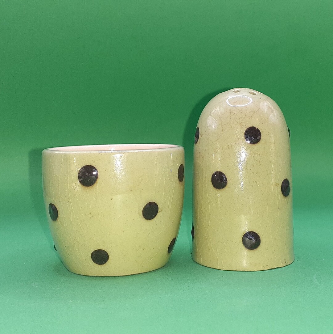 Polka Dot Salt Cellar and Pepper. Egg Cup - Etsy