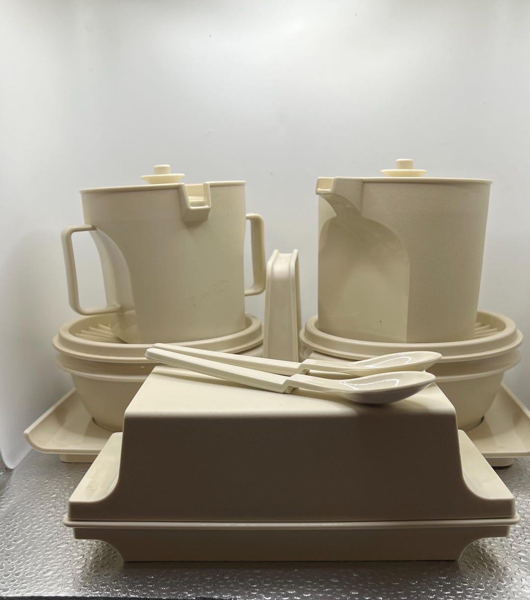 Bundle of Vintage Tupperware Butter Dish Sugar Creamer Caddy Spoons - Etsy