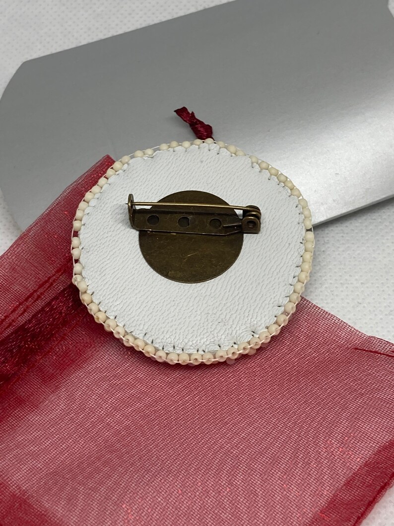Bead Embroidered Picture Brooch With Little Bird - Etsy
