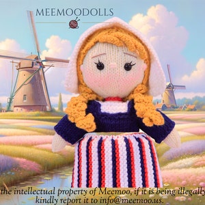 Little Dutch Girl. Knitting Doll Pattern. Meemoodolls. - Etsy