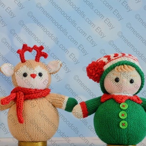 Rudolph & Elf. Christmas Knitting Pattern 2. Meemoodolls. - Etsy