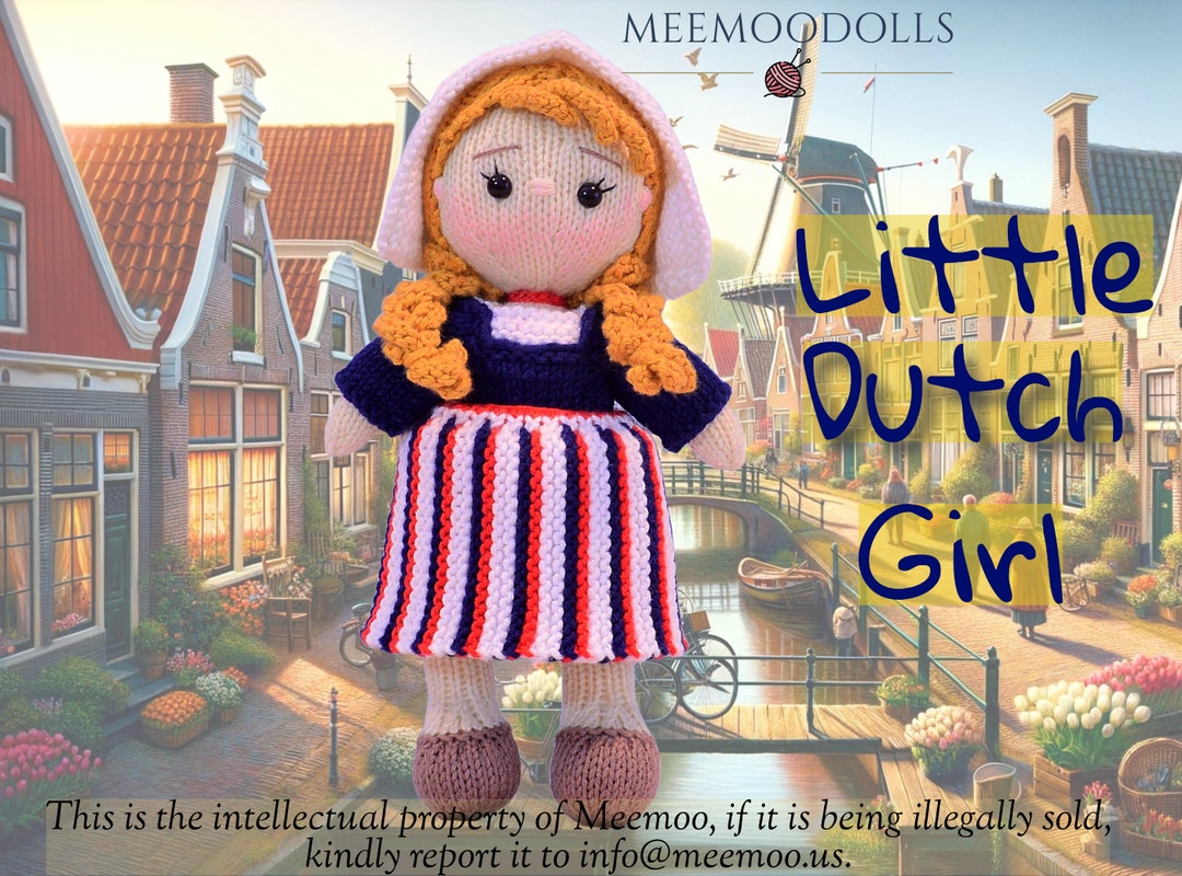 Little Dutch Girl. Knitting Doll Pattern. Meemoodolls. - Etsy