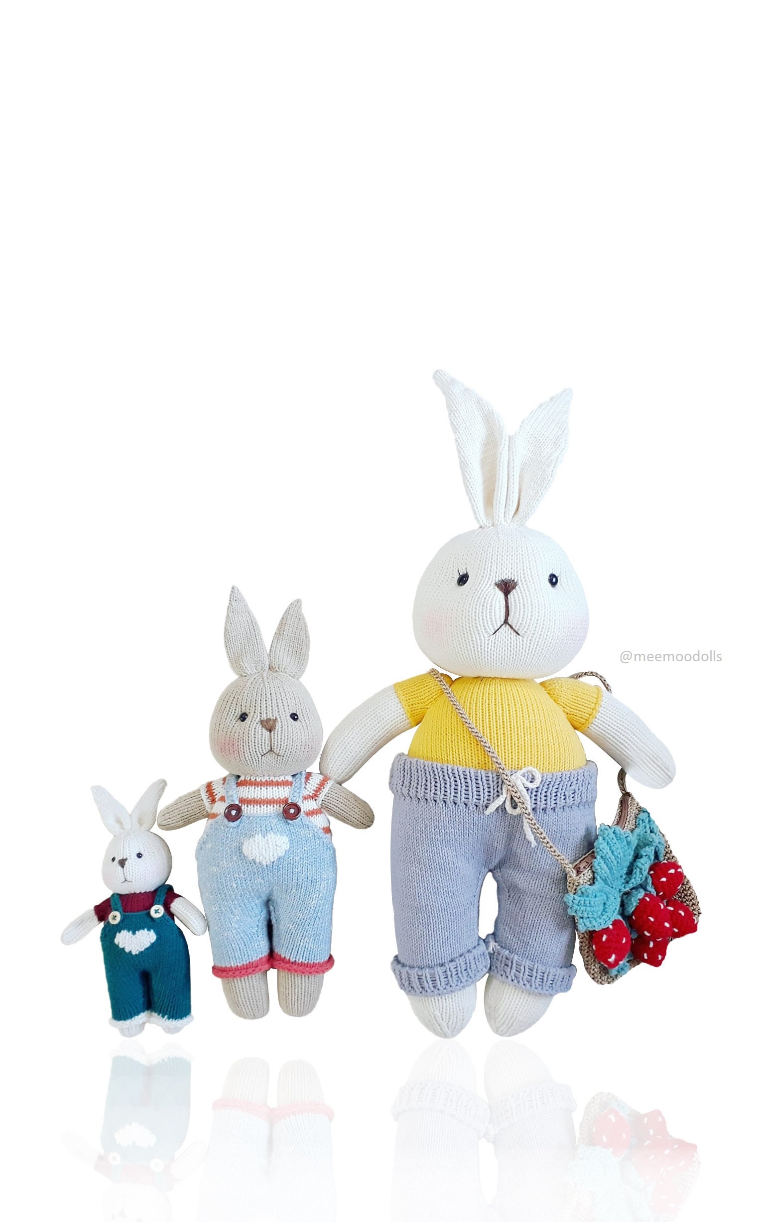 Petunia and Simba. Knit Medium Bunnies. Knitted Toy Patterns. - Etsy
