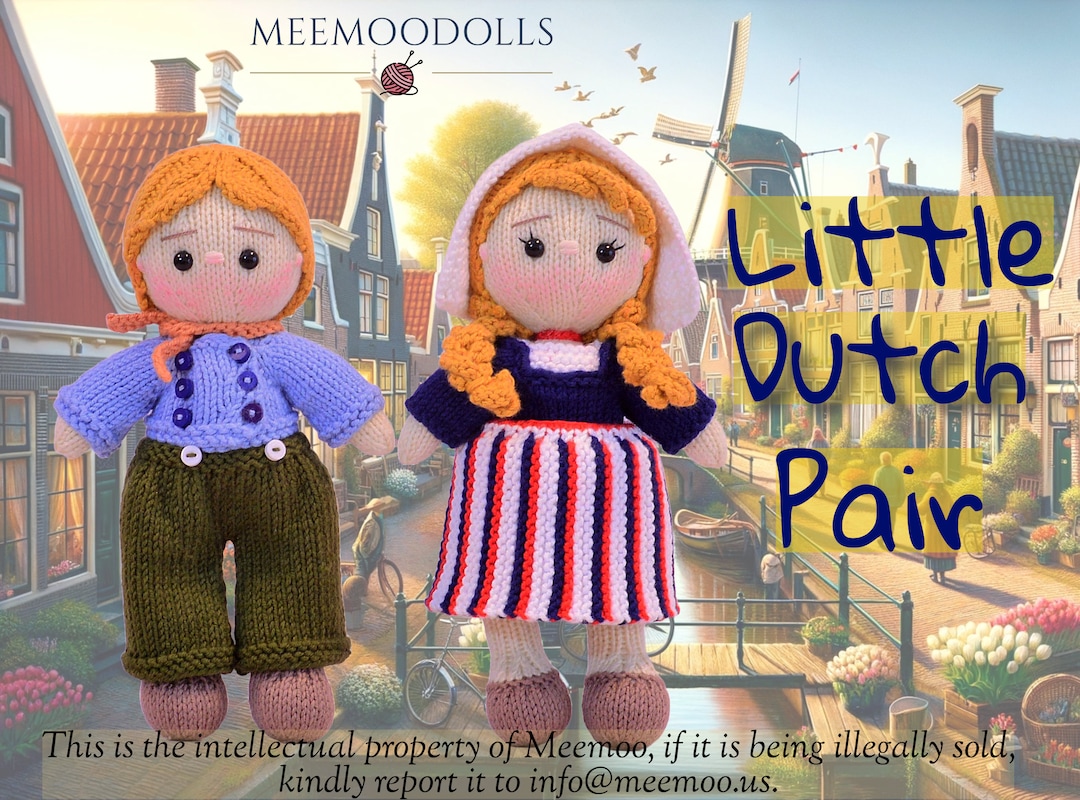 Little Dutch Pair: Traditional Boy & Girl Knitting Doll Patterns by ...