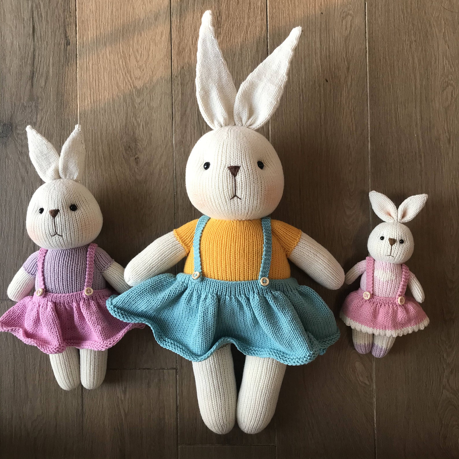 Petunia and Simba. Knit Medium Bunnies. Knitted Toy Patterns. - Etsy