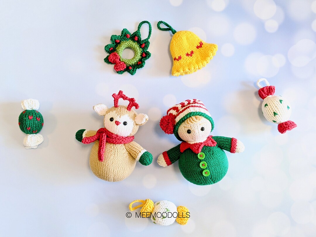 Rudolph & Elf. Christmas Knitting Pattern 2. Meemoodolls. - Etsy