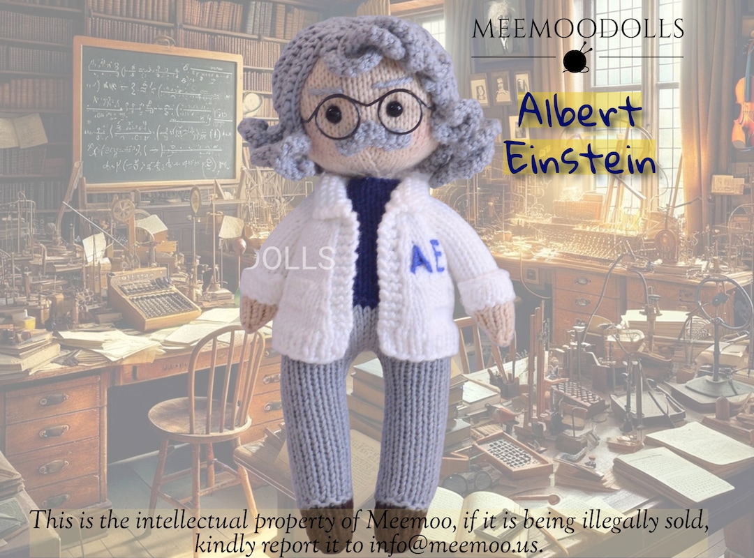 Knitting Pattern: Legendary Albert Einstein by Meemoodolls - Etsy