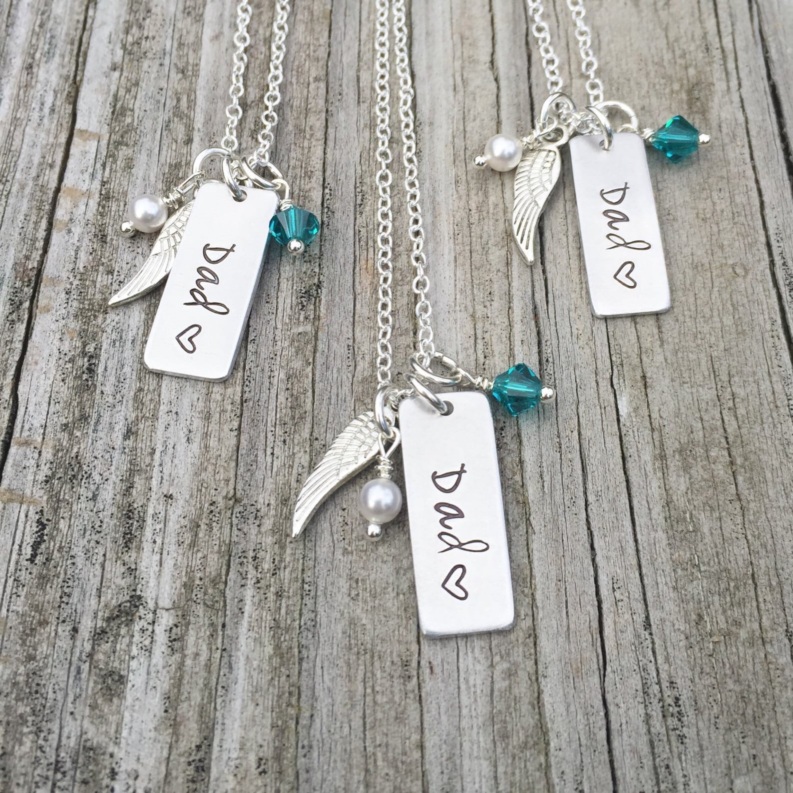 Set of 3 Hand Stamped Remembrance Necklaces Memorial Jewelry - Etsy