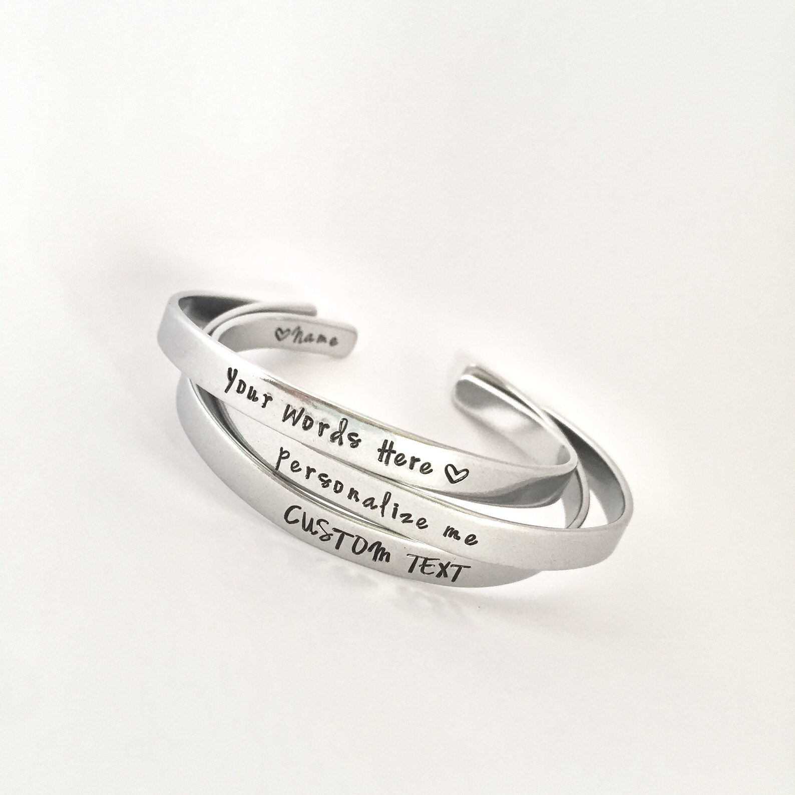 Personalized Cuff Bracelet Hand Stamped Gift for Her Design - Etsy