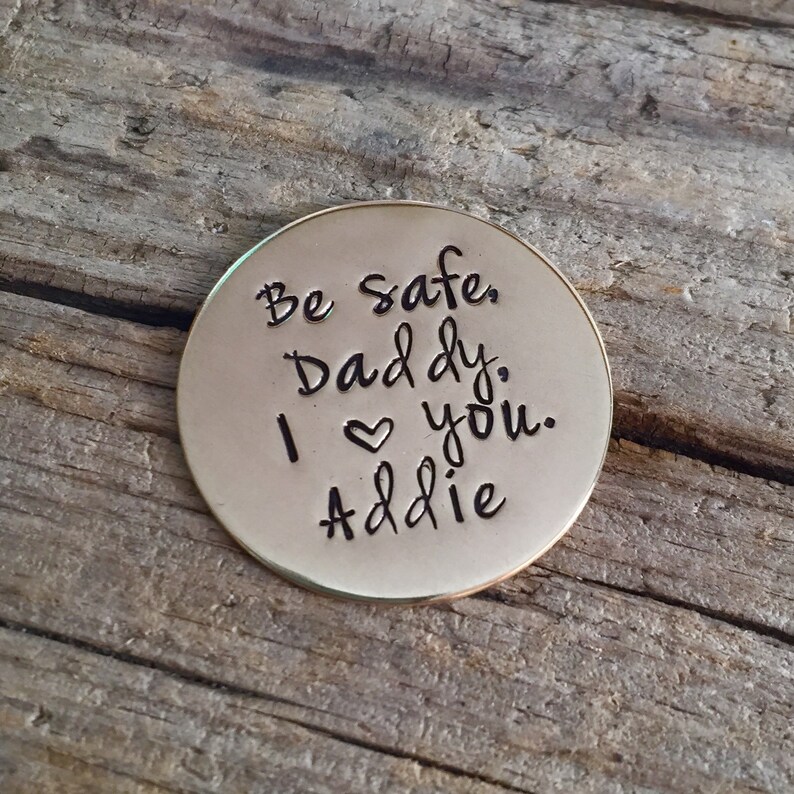 Be Safe Daddy Hand Stamped Coin Custom Law Enforcement Gift | Etsy