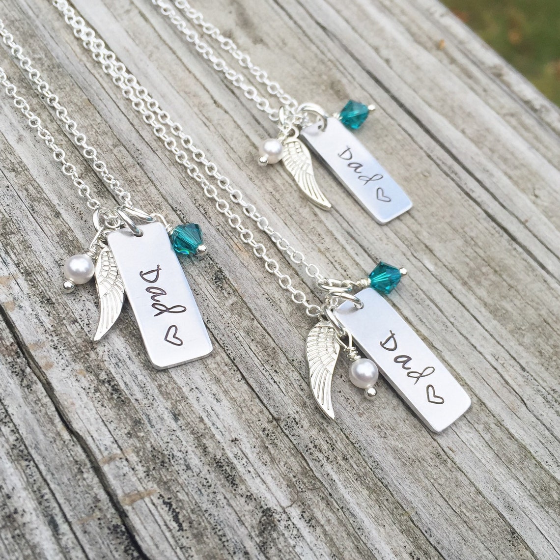 Set of 3 Hand Stamped Remembrance Necklaces Memorial Jewelry - Etsy
