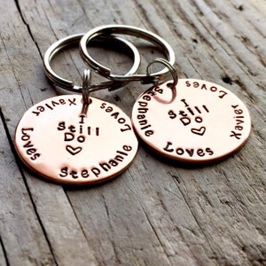 His & Hers Matching Couples Anniversary Custom Hand Stamped Copper ...
