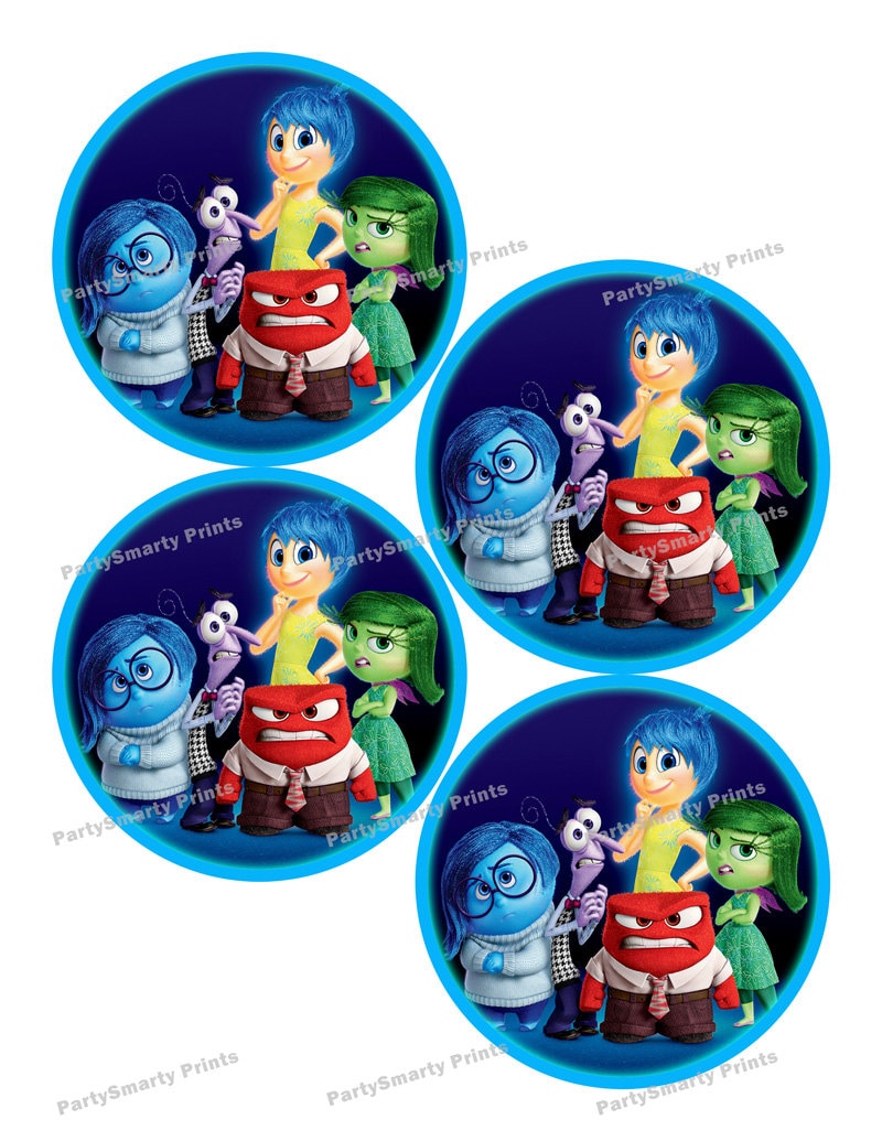 Inside Out 4 Inch Round Digital Download Cupcake Topper Sticker Inside ...