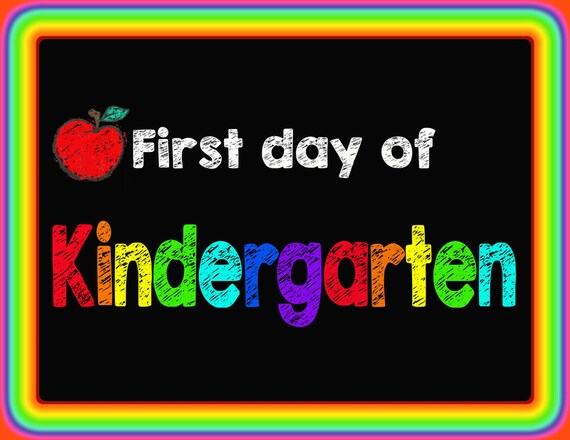 First Day of Kindergarten Digital Sign First Day of Kindy | Etsy