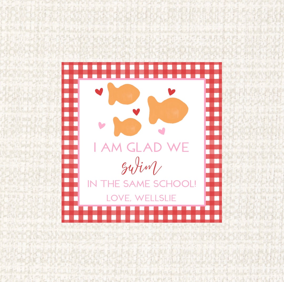 Goldfish Valentine’s Day Tag - Etsy