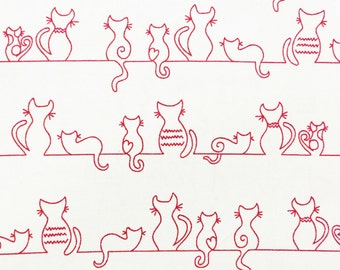 Cat print fabric | Etsy