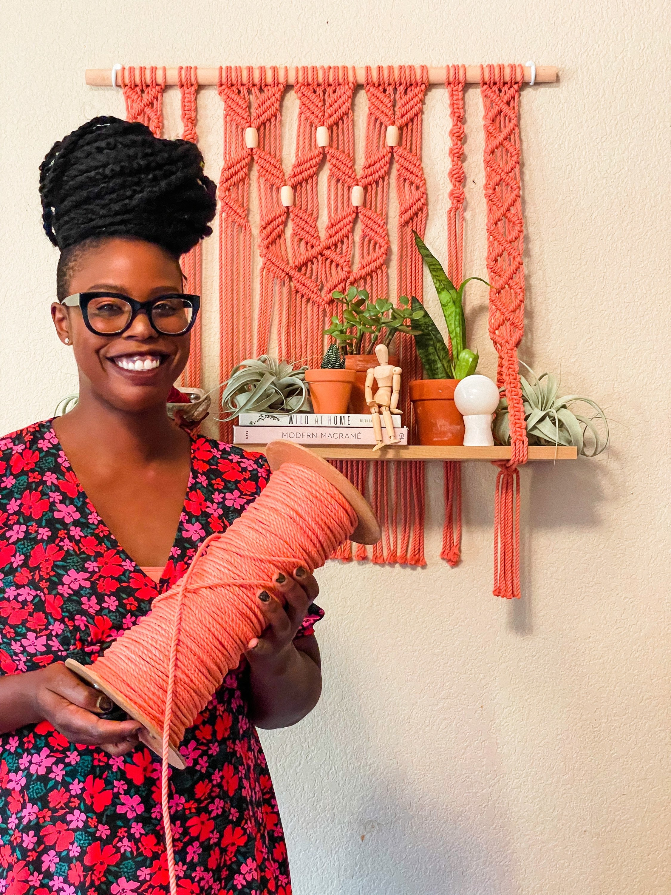 Pink Lady Handmade Macrame Wall Art Vintage Style Boho - Etsy