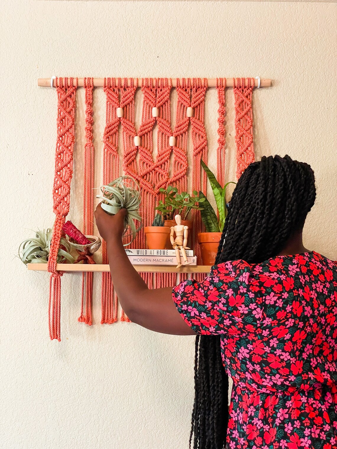 Pink Lady Handmade Macrame Wall Art Vintage Style Boho - Etsy