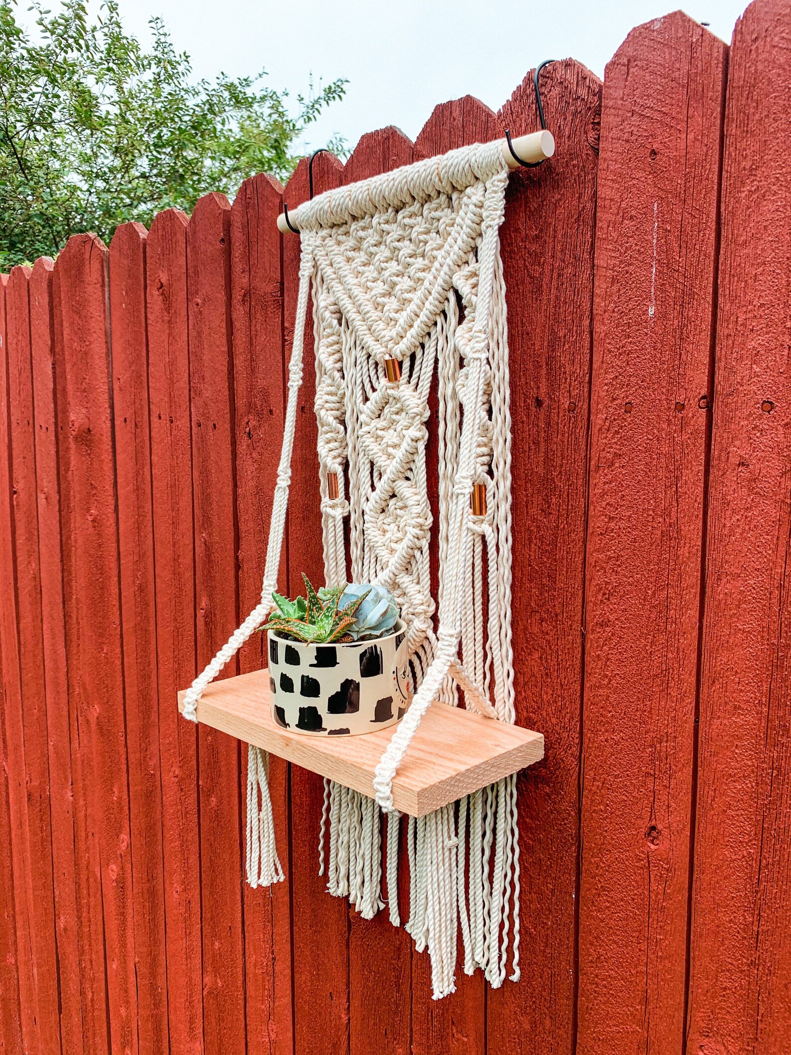Macrame Wall Shelf Diamond Twists Handmade Macrame Wall Art - Etsy
