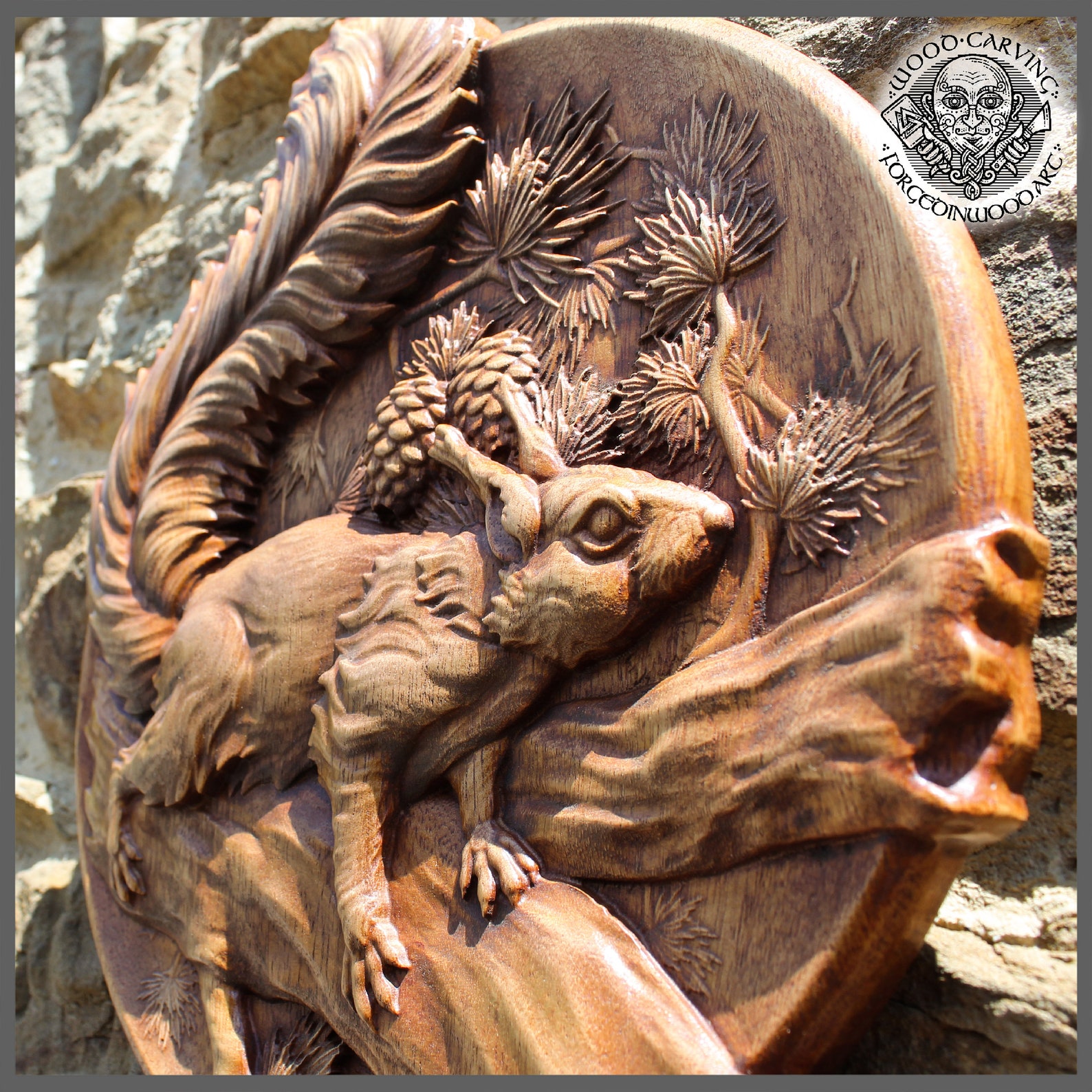 SQUIRREL Graceful Wood Carving Animal Picture. Wild Life - Etsy