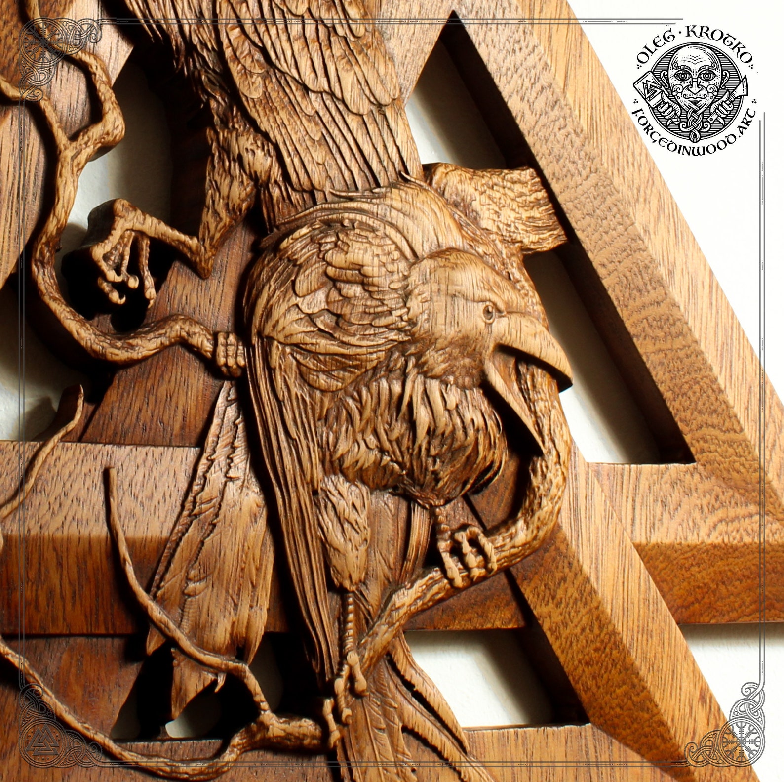 Walknut Raven Valknut Viking Symbol Plaques Home Decor Norse | Etsy