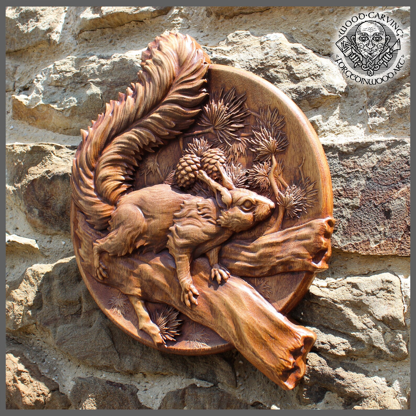 SQUIRREL Graceful Wood Carving Animal Picture. Wild Life - Etsy