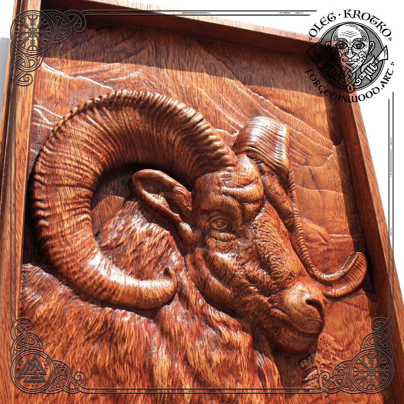 Goat Portrait Graceful Wood Carving Picture Wood Carved - Etsy