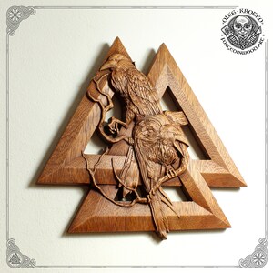 Walknut Raven Valknut Viking Symbol Plaques Home Decor Norse Thor Odin ...