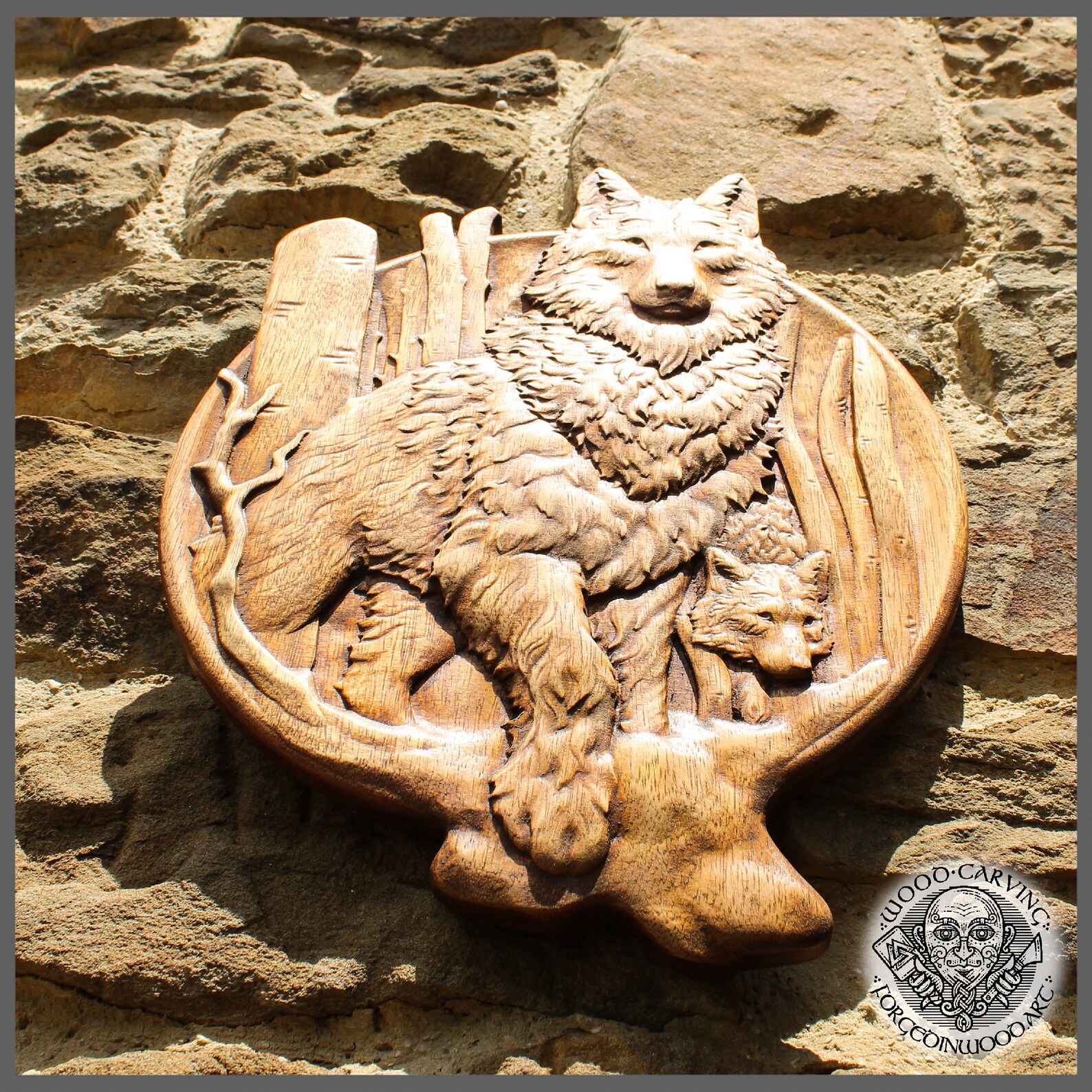 WOLF Graceful Wood Carving Animal Picture. Wild Life Wall - Etsy