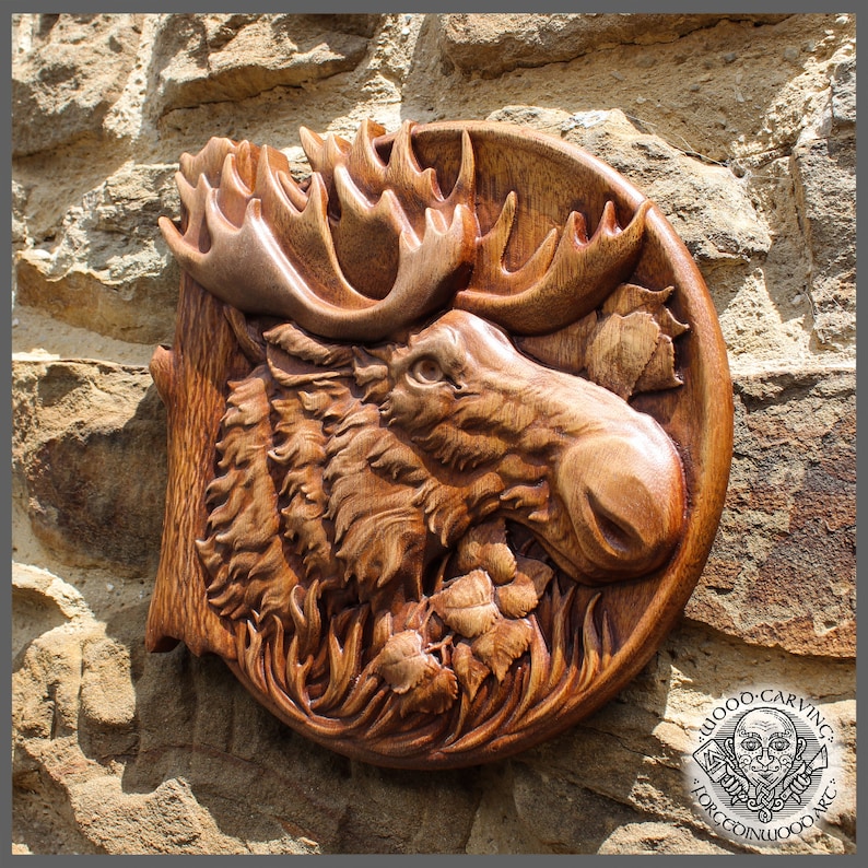 MOOSE Graceful Wood Carving Animal Picture Elk Wild Life - Etsy