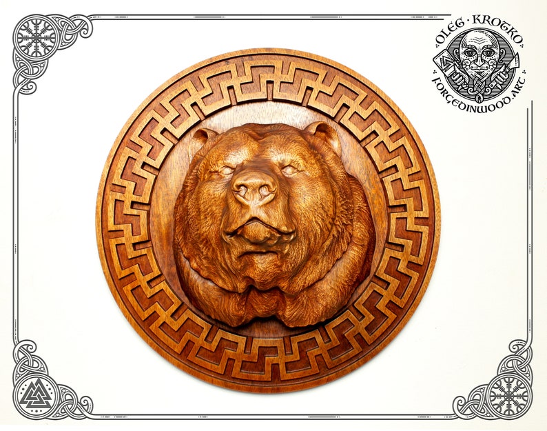 Bear Svastica Fylfot Cross Swastica Pagan Symbol Viking Home - Etsy