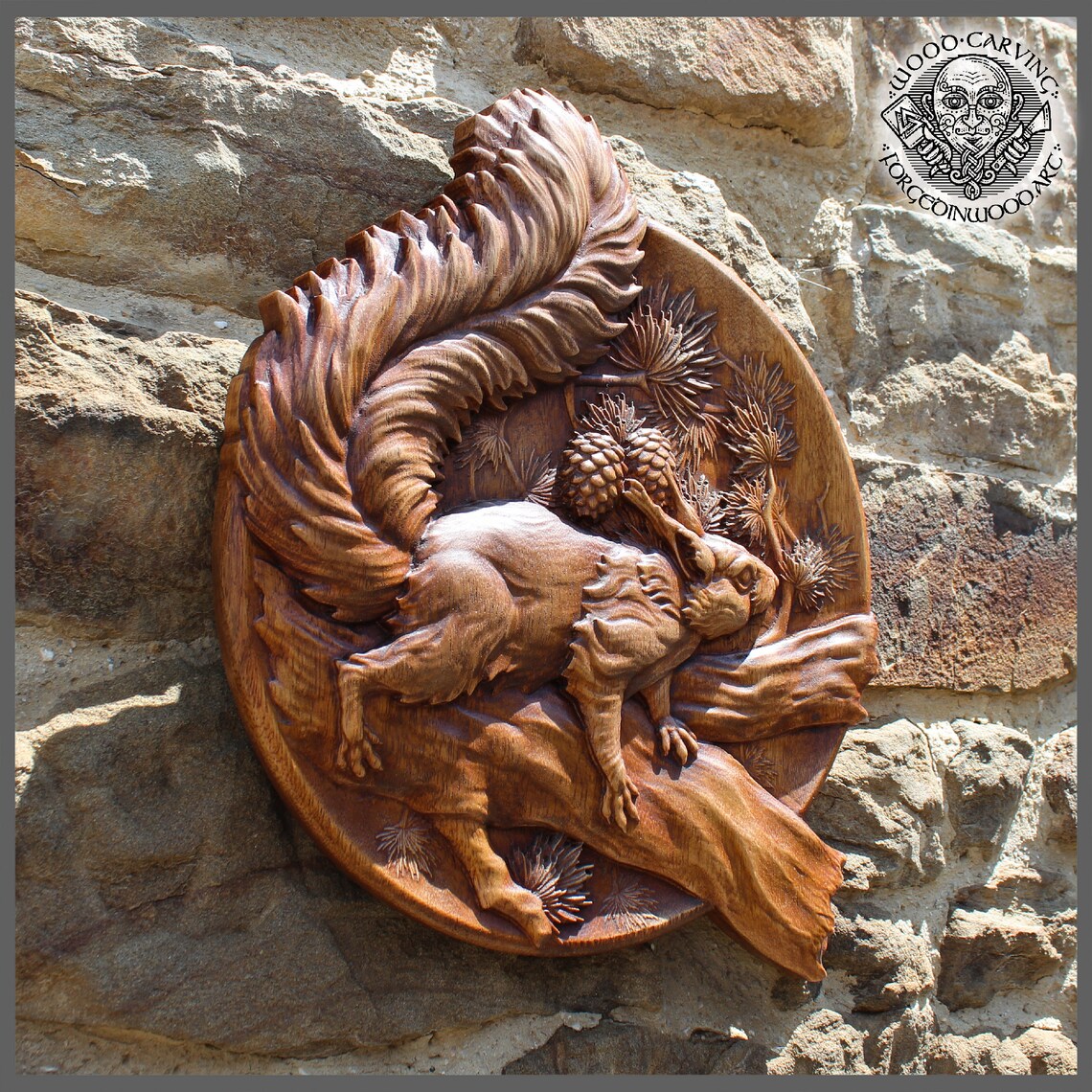 SQUIRREL Graceful Wood Carving Animal Picture. Wild Life - Etsy