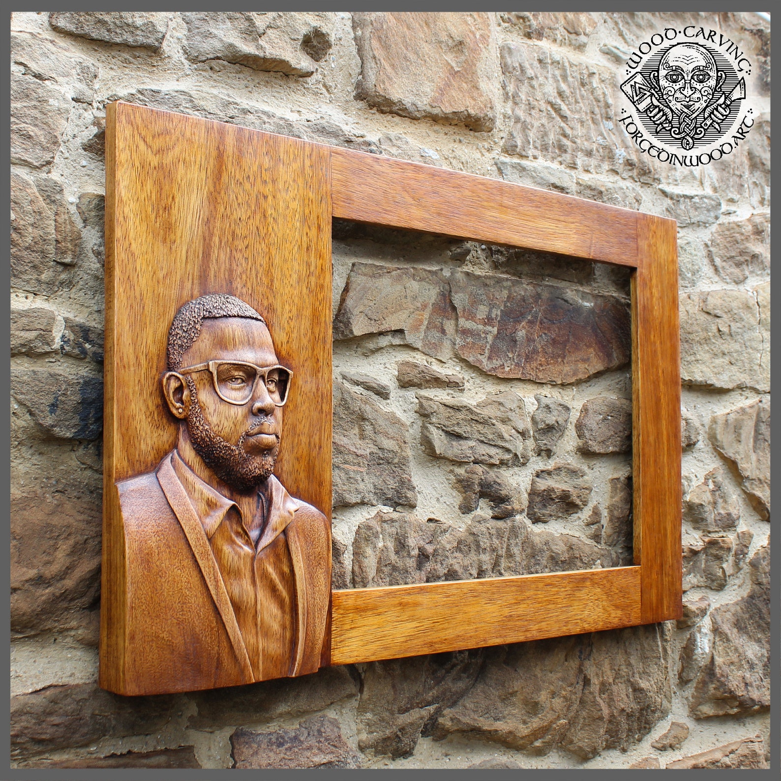 Example of Realistic Custom Portrait Wood Carving Frame | Etsy
