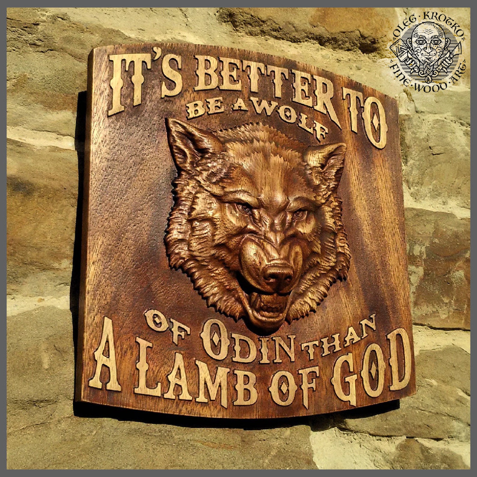 Wolf Odin Viking Valhalla Home Decor Norse Thor Wood Picture - Etsy