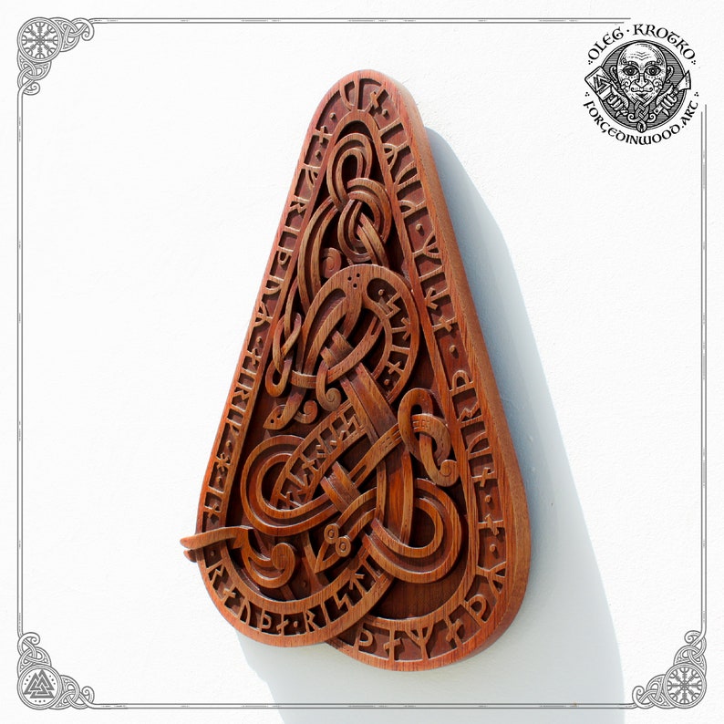 Norse Style Wood Carving Replica Viking Rune Home Decor Art | Etsy