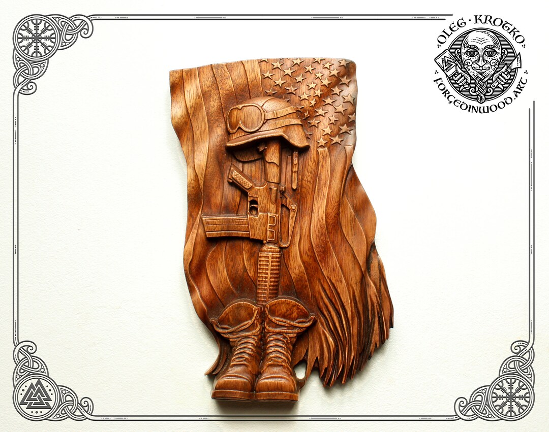 Tribute American Fallen Hero Flag Wall Hanging Plaques Decor Art ...