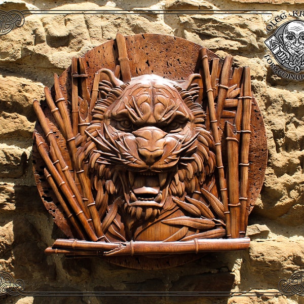 Wooden Tiger Wood Carving - Etsy