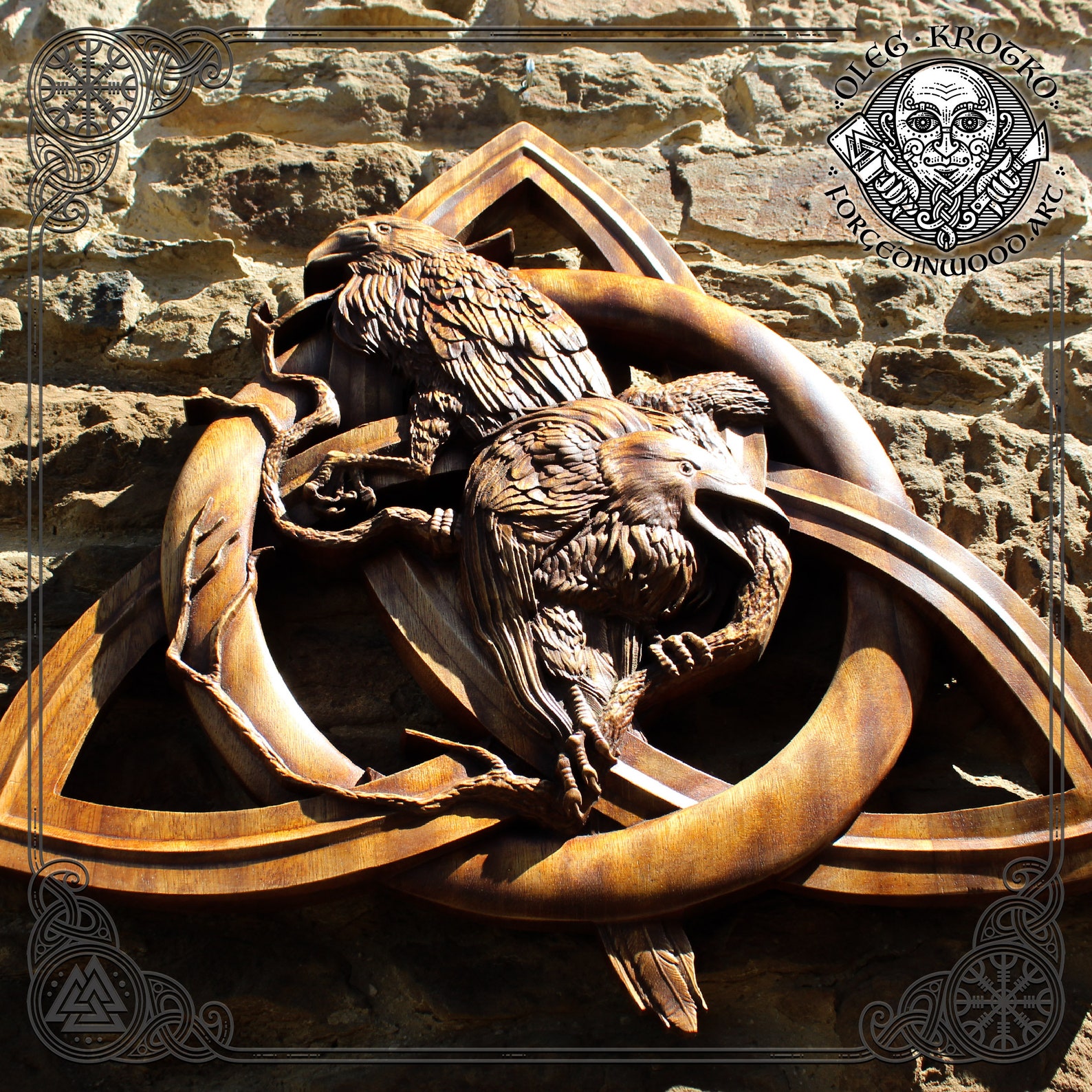 Hugin Munin Raven Odin Magic Viking Symbol Plaques Home Decor - Etsy UK