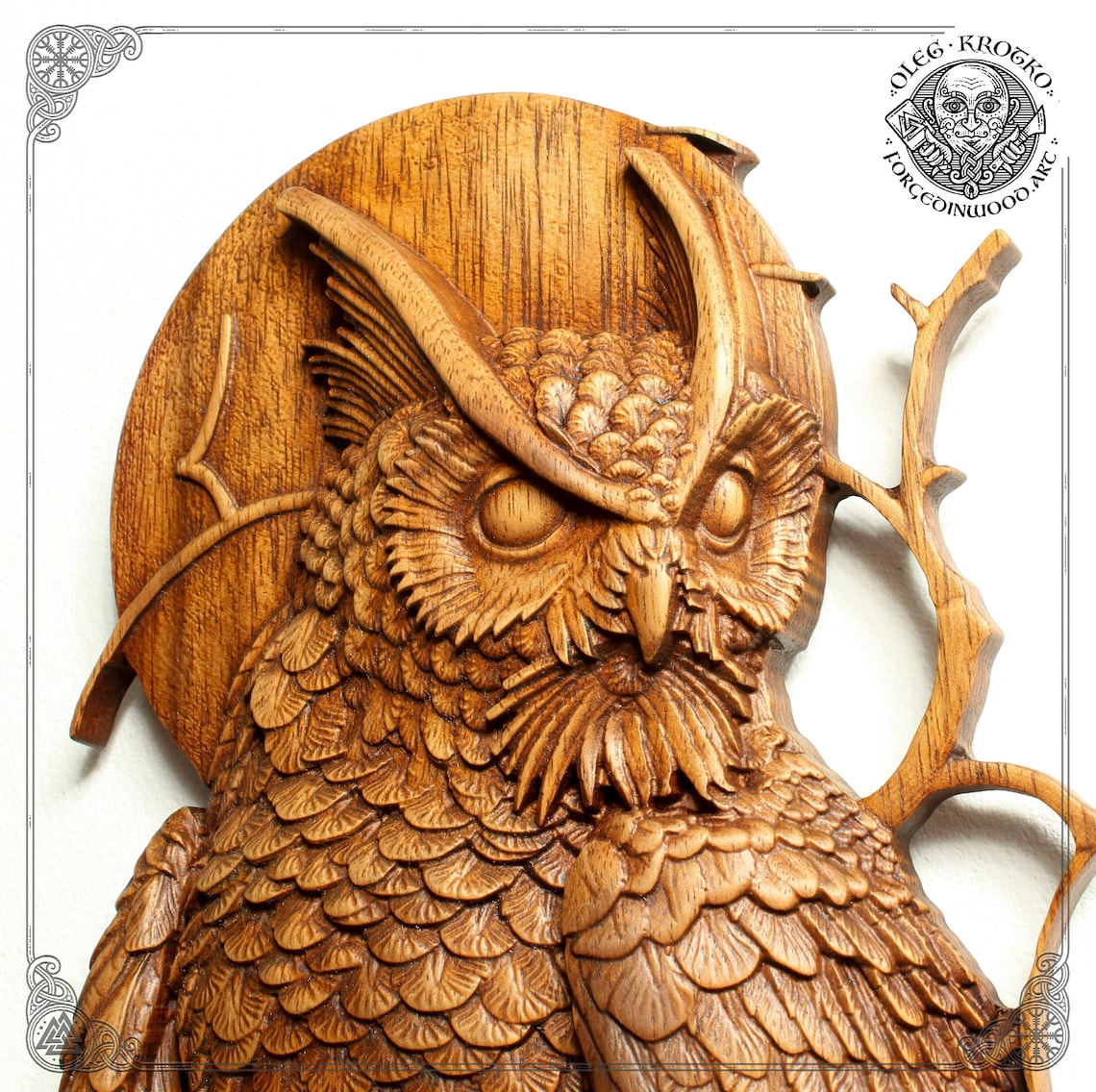 Luxury Carved Owl Wood Carving Picture Animal Wild Life Wall - Etsy