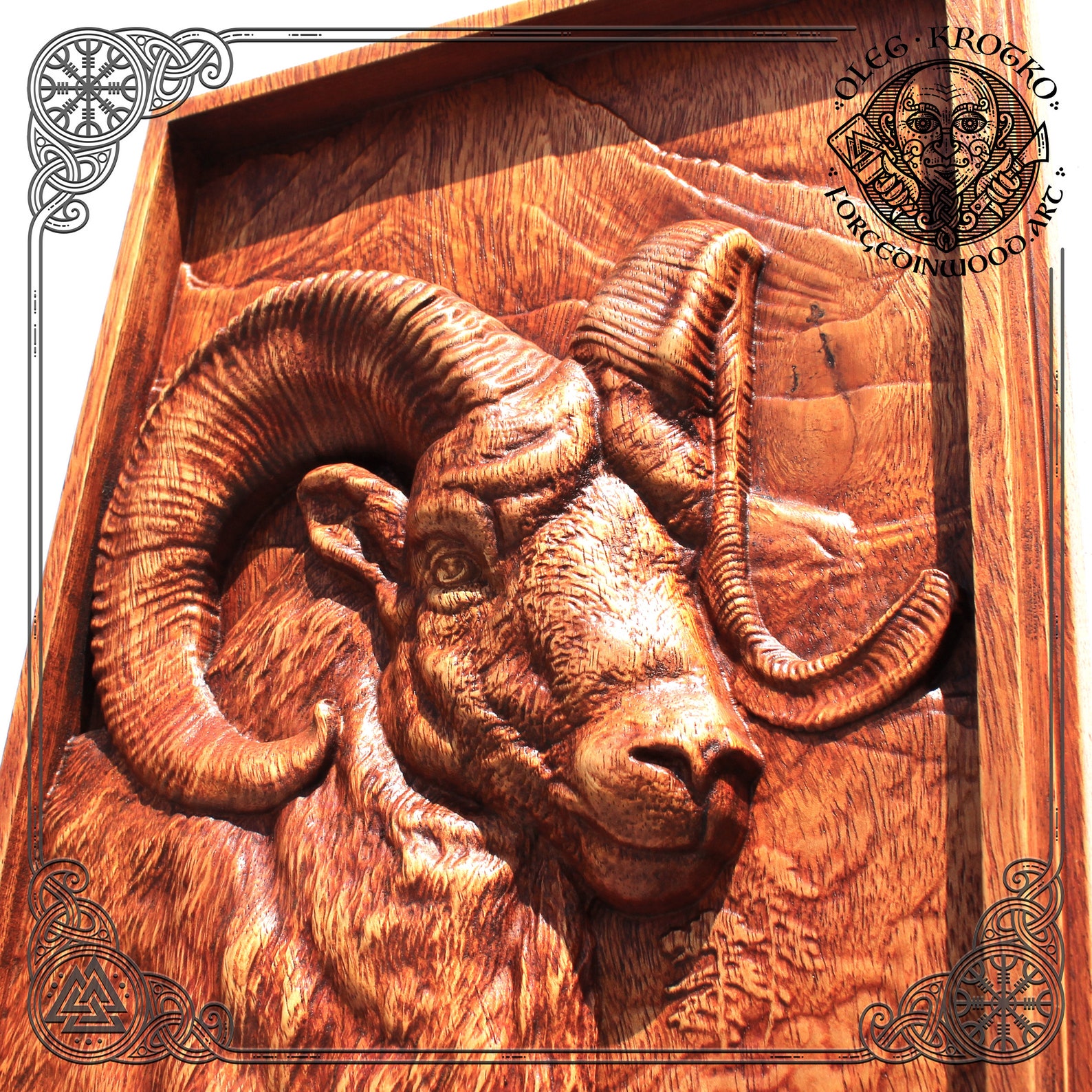 Goat Portrait Graceful Wood Carving Picture Wood Carved - Etsy