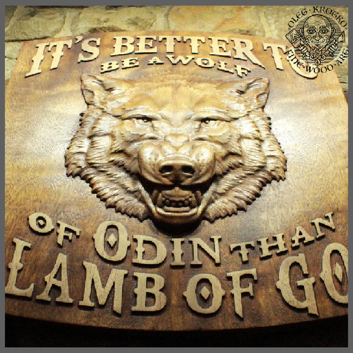 Wolf Odin Viking Valhalla Home Decor Norse Thor Wood Picture - Etsy