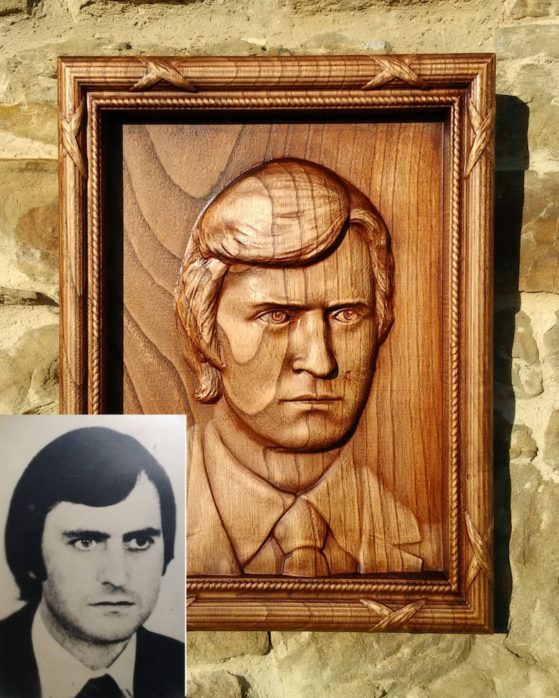 Realistic Custom Portrait Carving Wood Picture Wall Design - Etsy