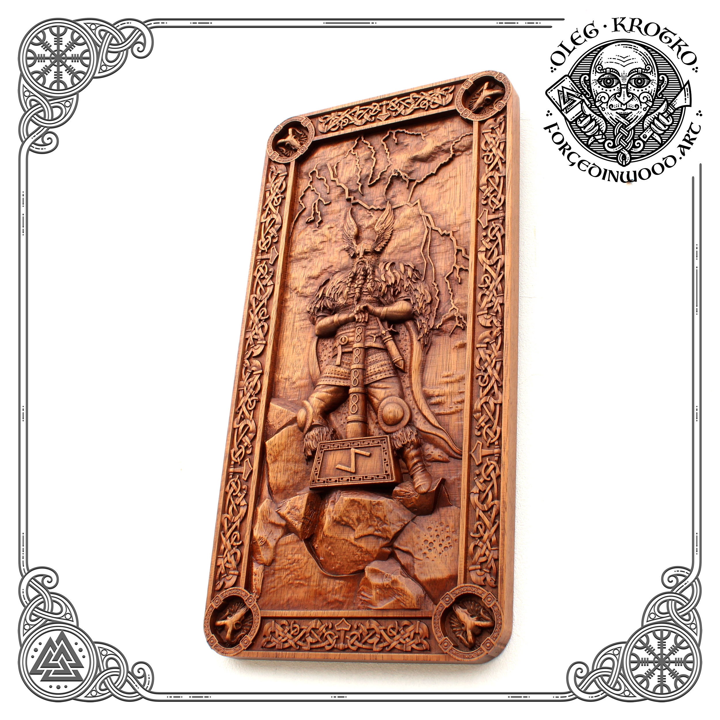 Thor Norse Wood Carving Vikings Wall Woodwork Art Odin Wall - Etsy