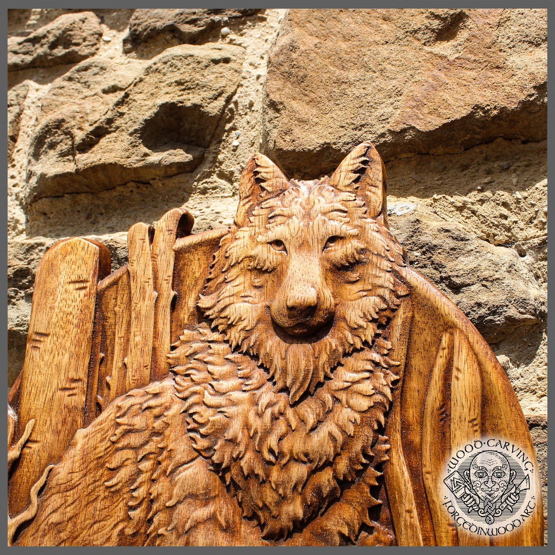 WOLF Graceful Wood Carving Animal Picture. Wild Life Wall - Etsy