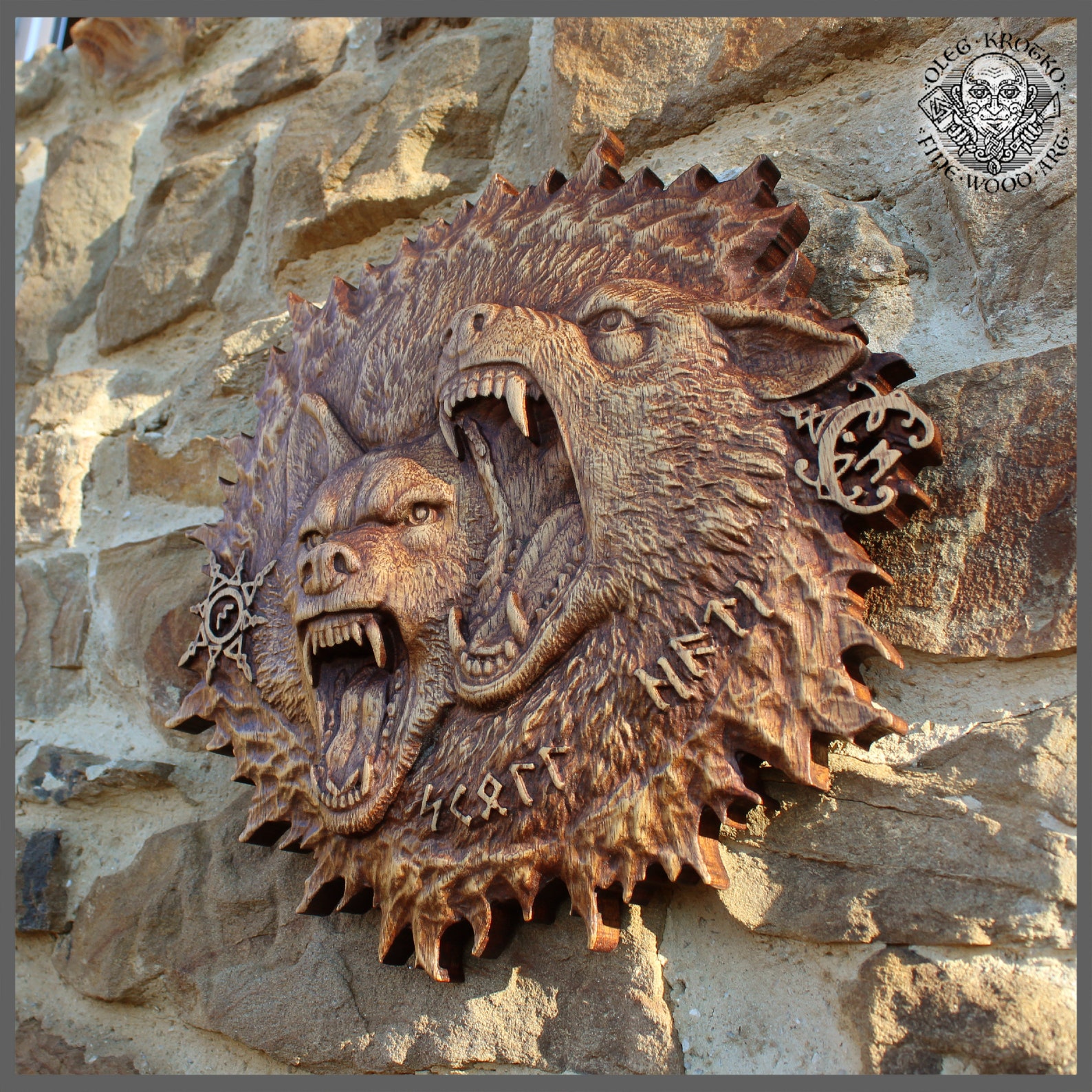 Wolf Walknut Valknut Viking Symbol Plaques Home Decor Norse | Etsy