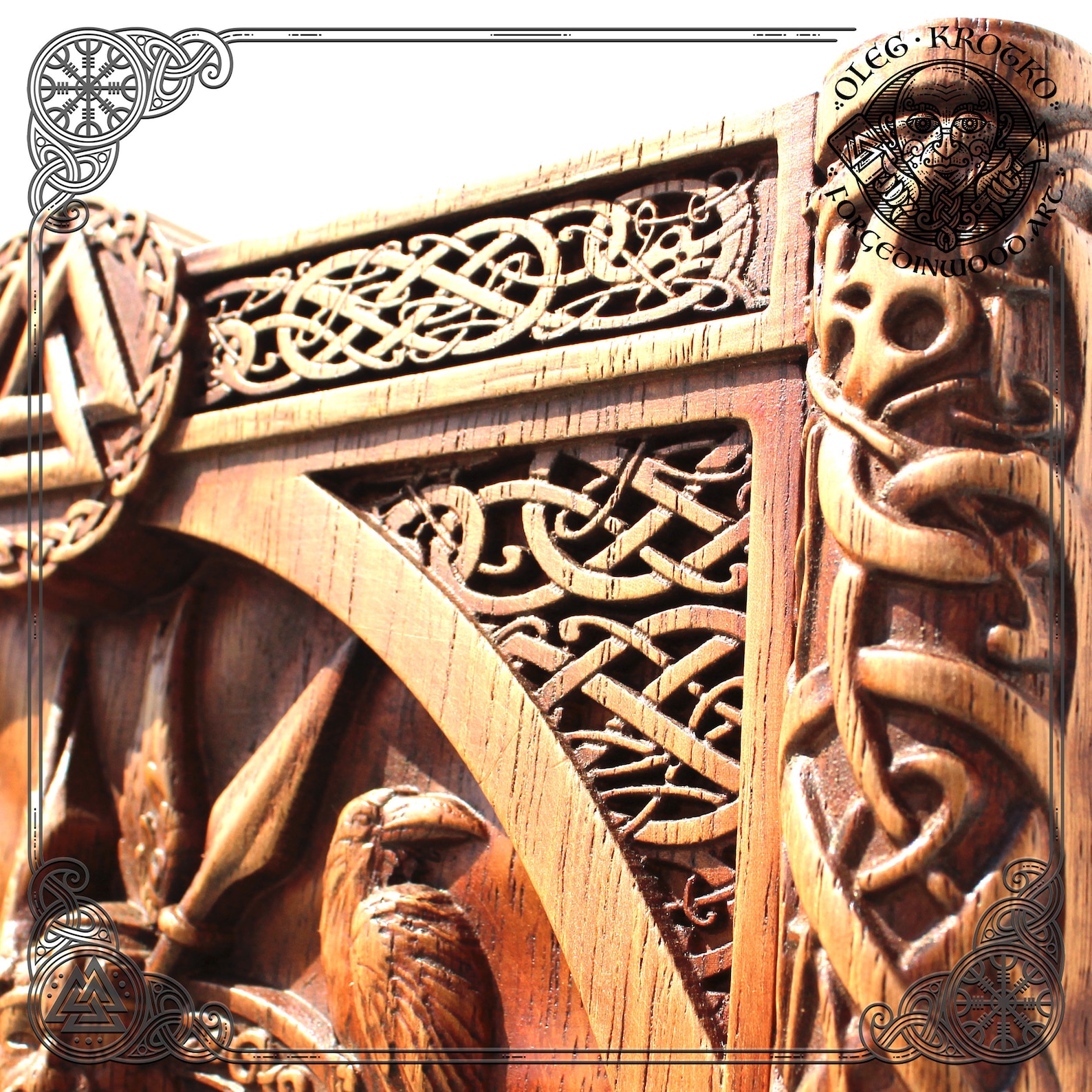 Odin Wood Carved Portrait, Viking Wall Hanging, Norse Mythology Decor ...