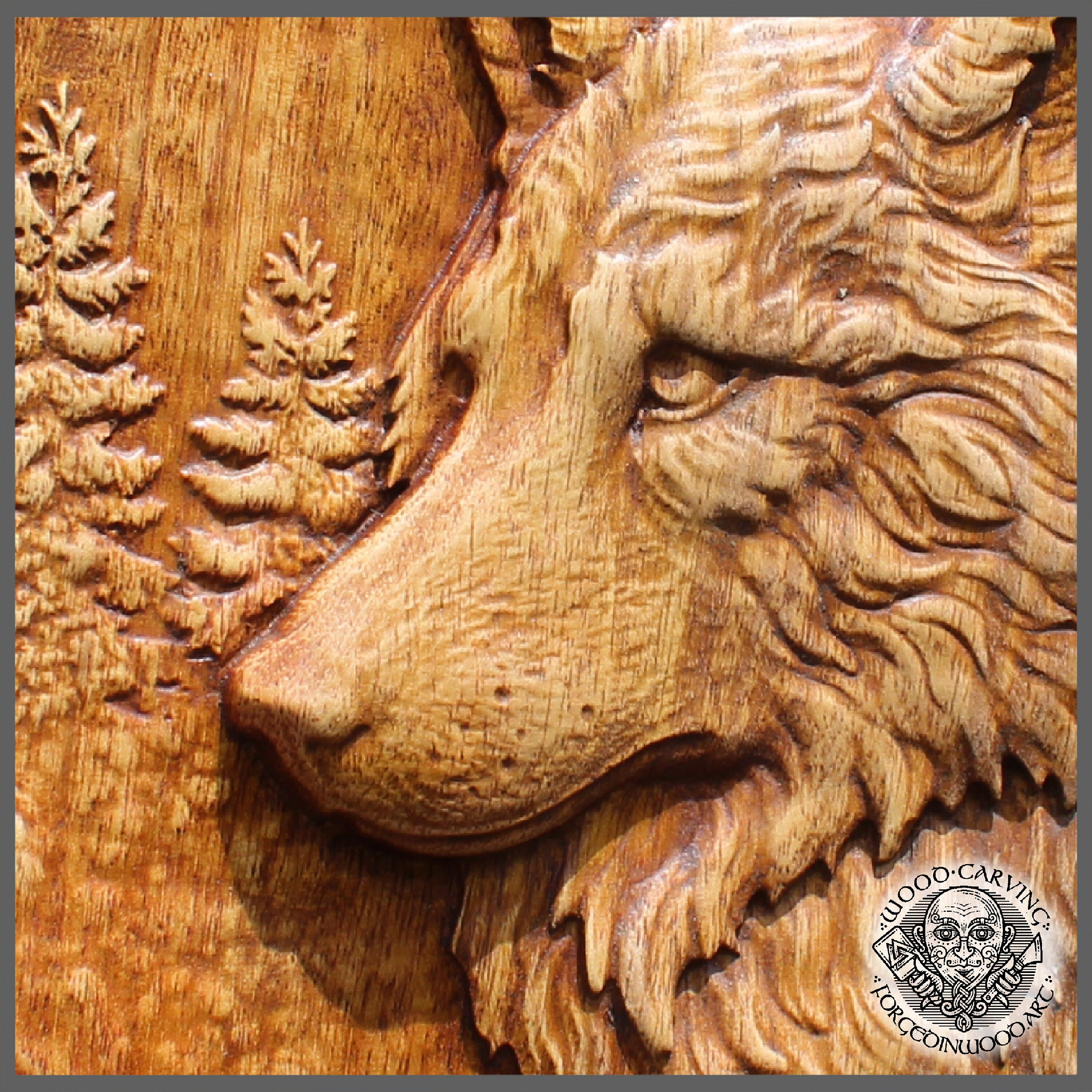 WOLF Graceful Wood Carving Animal Picture. Wild Life Wall - Etsy
