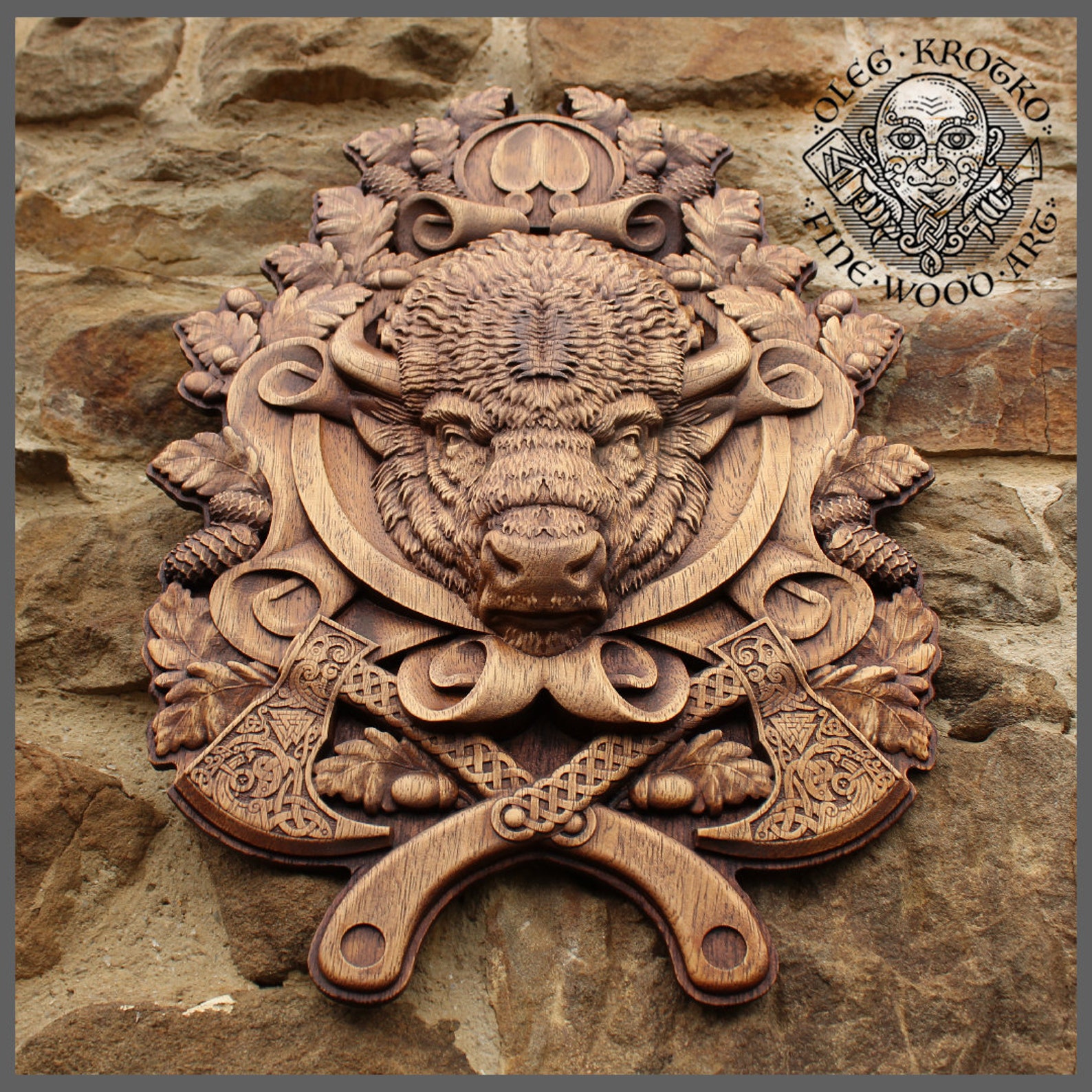 Viking Buffalo Spirit Pagan Norse Nordic Animal Wood Carving - Etsy